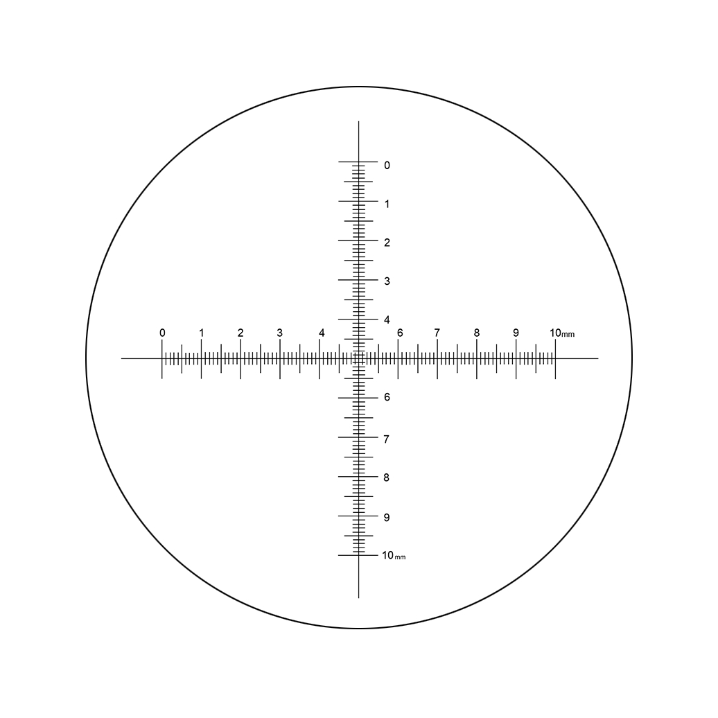 Réticule pour oculaire MOTIC 100div/10mm X et Y pour séries BA/AE/SMZ ...